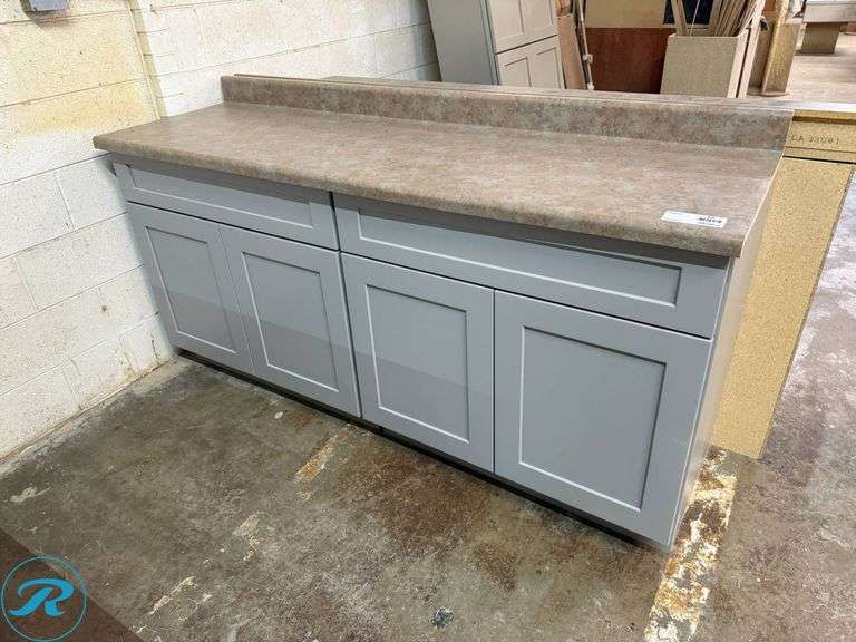 2 Vanity Sink Base Cabinets, HCI Grey Shaker, 36” x 21” x 34 ½ Tall ...