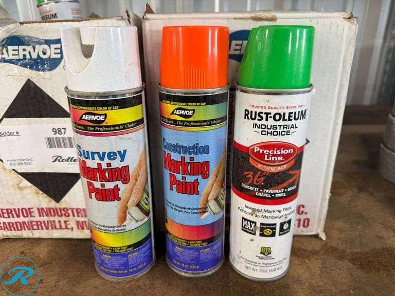 Aervoe and Rust-Oleum Marking Spray Paint - Roller Auctions