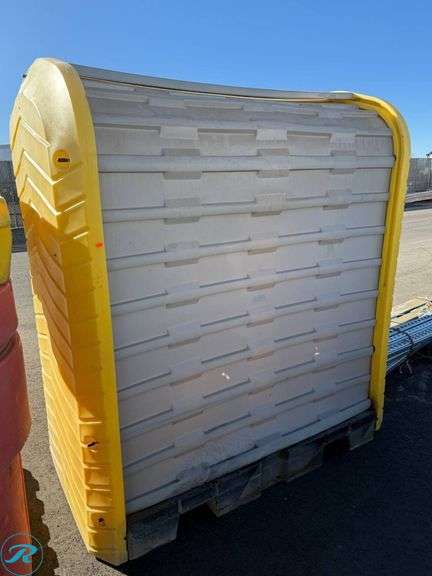Poly Overpack Drums, Spill Containment Pallet with Yellow Enclosure ...