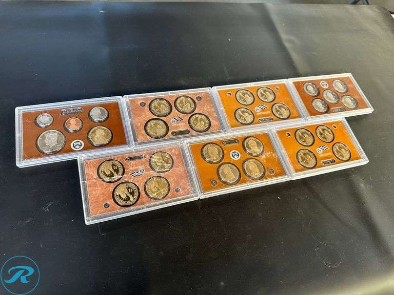(7) United States Mint Proof Coin Sets in Plastic Cases - Roller Auctions