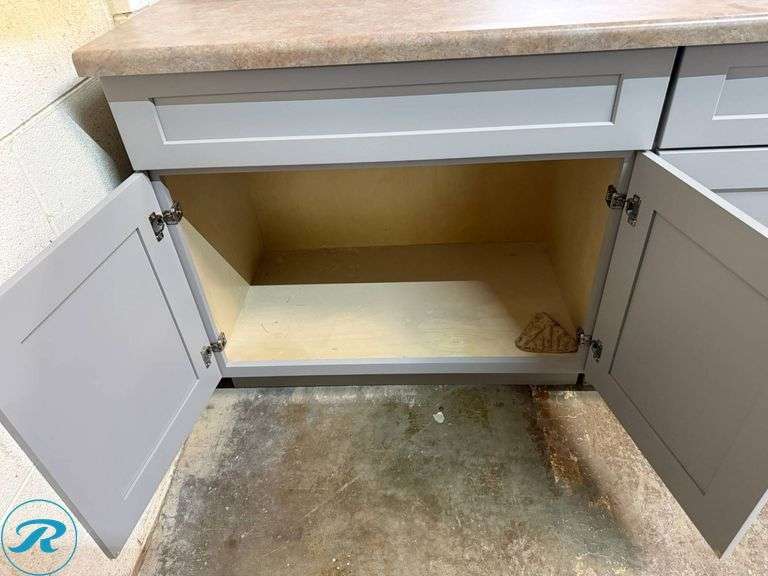 2 Vanity Sink Base Cabinets, HCI Grey Shaker, 36” x 21” x 34 ½ Tall ...