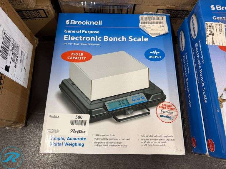Brecknell GP250-USB General Purpose Electronic Bench Scale, 250 lb ...