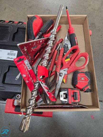 Milwaukee Packout Box with Tray of Milwaukee Hand Tools - Roller Auctions
