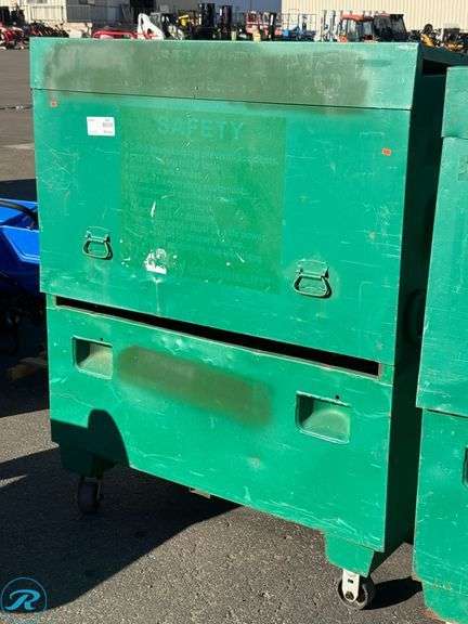 Green Steel Jobsite Tool Storage Box with Casters, 48″ L x 30″ W ...