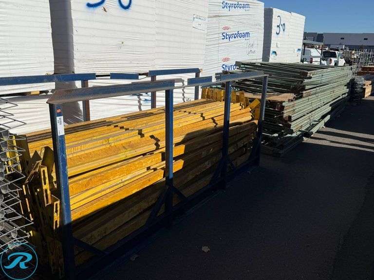 Industrial Racking Components Including Yellow Beams, Green Uprights ...