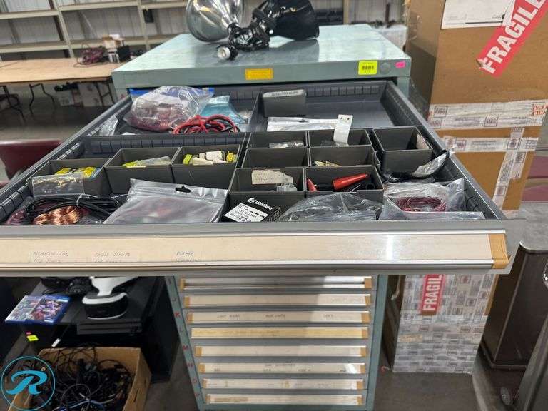 Lista Cabinet, 16-Drawer With Wheels, Includes Contents - Roller Auctions