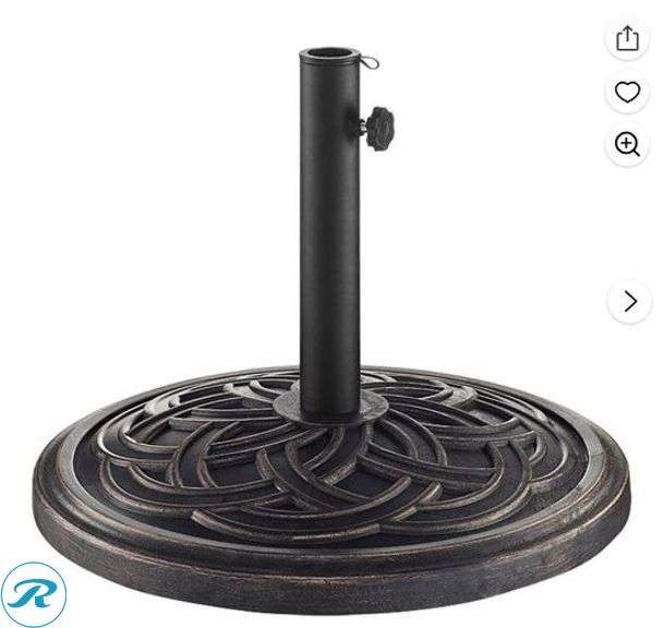 Walker Edison: Circle Weave Round Outdoor Patio Umbrella Base - Antique ...