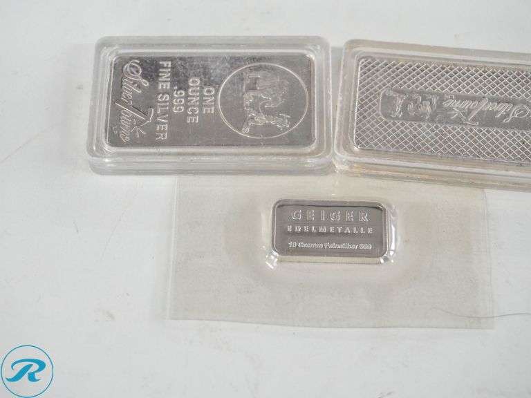 (3) Silver Bars - Roller Auctions