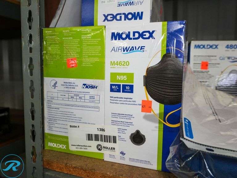 Moldex N95 Respirators, Lab Coat and Beard Covers - Roller Auctions