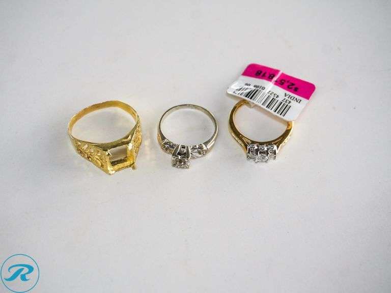 (3) Rings Stamped 14K - Roller Auctions