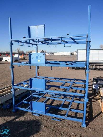 4-Tier Steel Stackable Rack With Forklift Pockets, 73" W X 54" D X 95 ...
