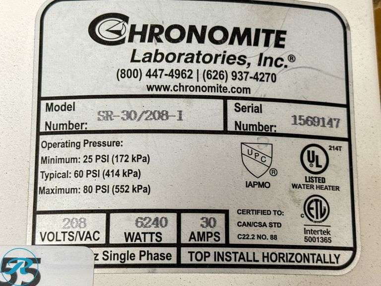 Chronomite Labs Electric Tankless Water Heater - Roller Auctions