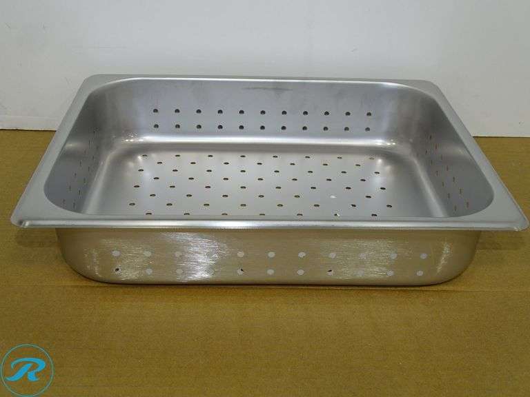(16) New Half Size 2in Deep Perforated Stainless Steel Insert Pans ...