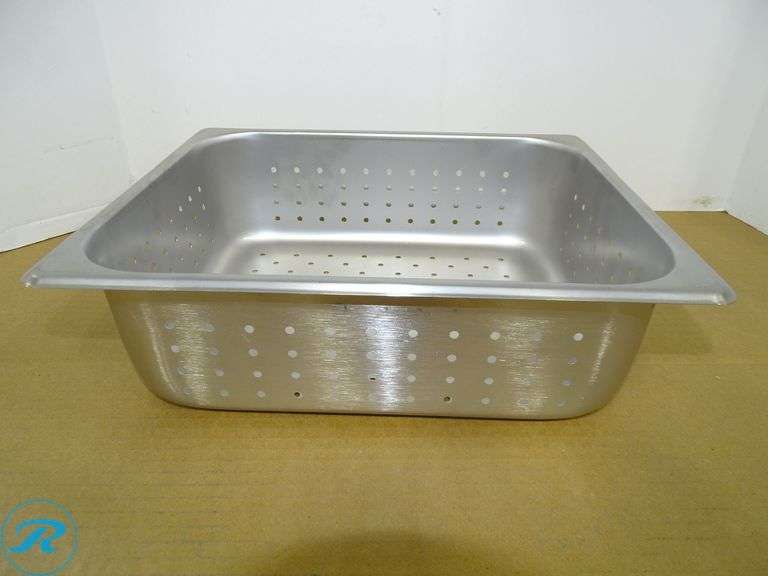 (20) New 1/2 Size 4in Deep Perforated Stainless Steel Insert Pans. (6 ...