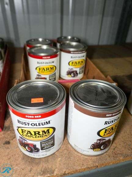 (6) New 1Qt Cans of Rust-Oleum Farm & Implement Enamel, Ford Red and ...