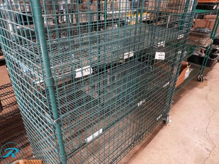 4-Tier Enclosed Wire Rack, 60" x 24" - Roller Auctions