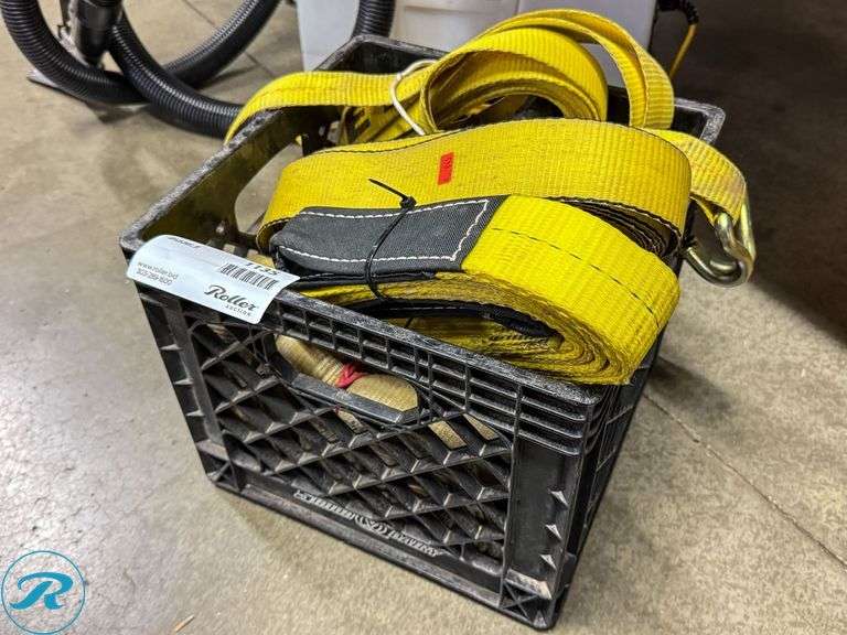 Crate of Lifting and Tie-Down Straps - Roller Auctions