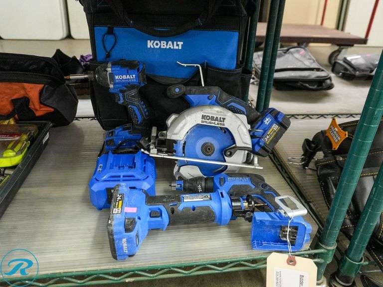 Kobalt Power Tool Set: Circular Saw, Drill, Impact, Charger and Bag ...