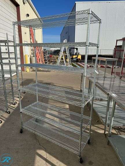 6-Tier Wire Rack On Casters, 48" x 18" - Roller Auctions