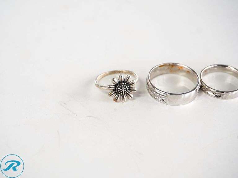 (3) Rings Stamped 925 - Roller Auctions