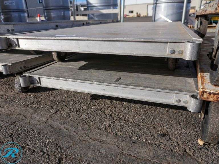 (2) Aluminum Flatbed Carts, 6' x 3' - Roller Auctions