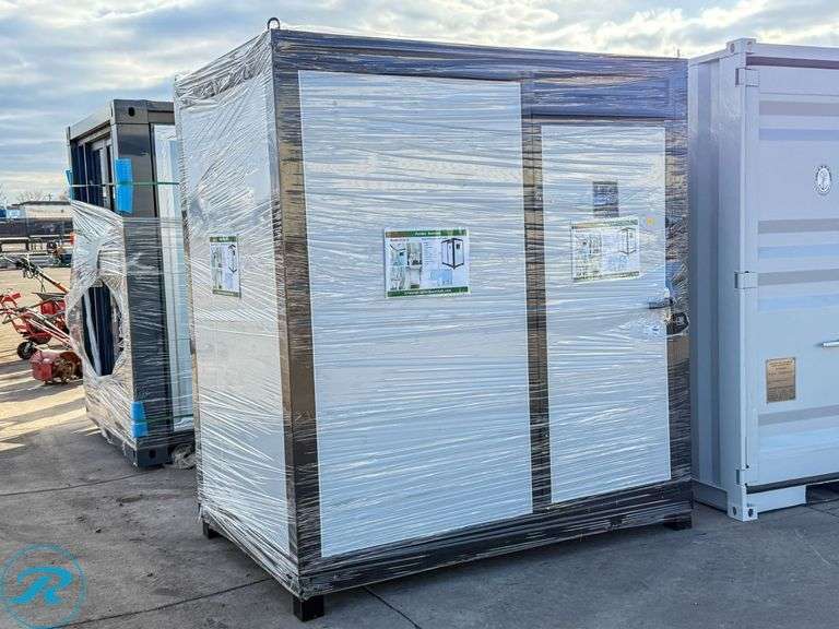 New All Metal K2215 Portable Restroom, With Shower, Toilet, Sink, Fan and Window, 8' H x 7' W x ...