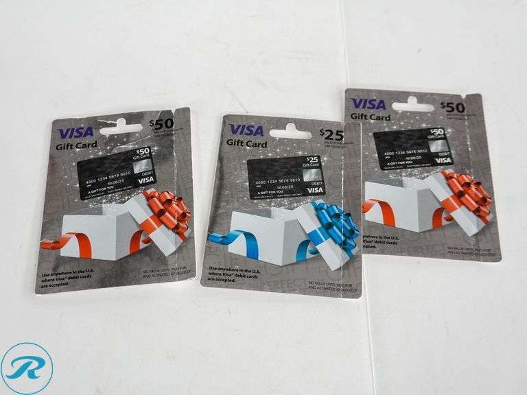 (3) Gift Cards Totaling $125.00 - Roller Auctions