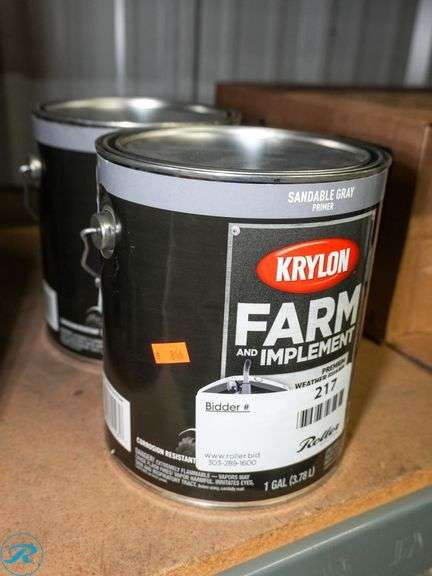 (2) New 1-Gallon Cans of Krylon Farm & Implement Enamel, Primer Grey ...