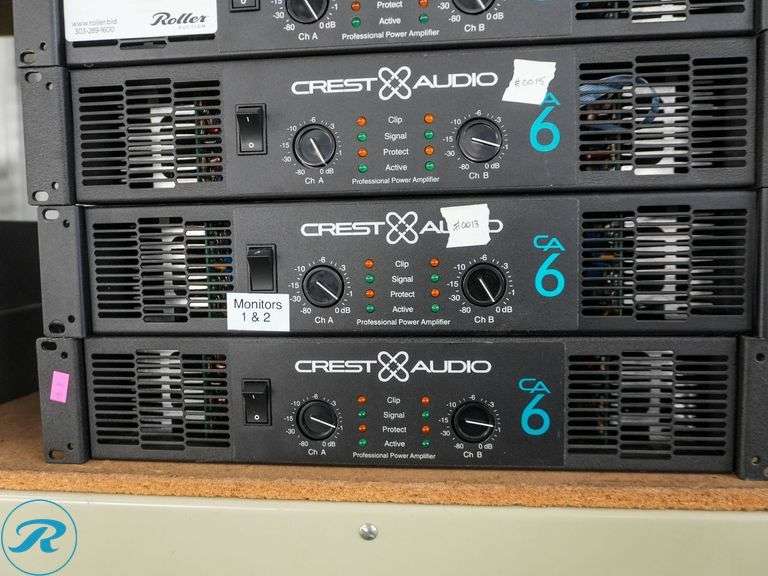 (5) Crest Audio CA6 Amplifiers - Roller Auctions