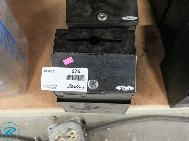 (5) Safco Steel Keyed Lock Boxes (No Keys) - Roller Auctions