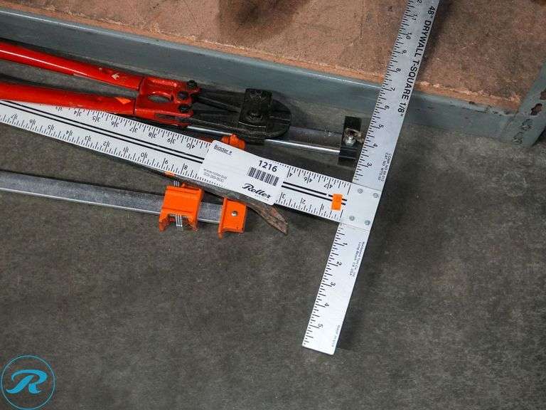 Wood Clamps, Vise, Bolt Cutters and T-Square - Roller Auctions