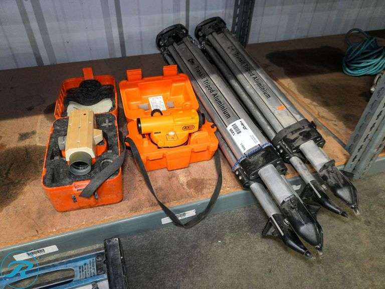 Leica NA824 and Nikon AX-1 Transit Levels With (2) Tripods - Roller ...