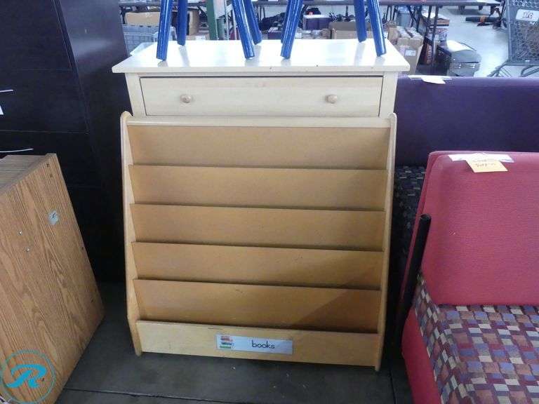 Dresser, Magazine Rack, Cubby Box and (2) Kid's Chairs - Roller Auctions