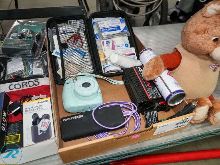 (2) Trays of Lights, First Aid Kit and Bear - Roller Auctions