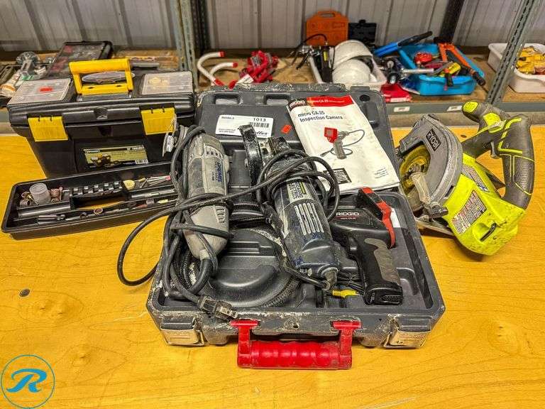 Ryobi Cordless Saw, Dremel Profile Tool, Ridgid Inspection Camera and ...