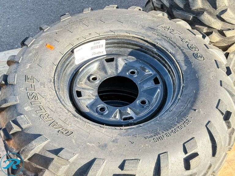 Carlisle AT489 ATV Tires With Wheels: (2) 25x10.00-12 and (2) 25x11.00 ...