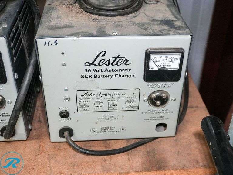(2) Lester 36V SCR Battery Chargers - Roller Auctions