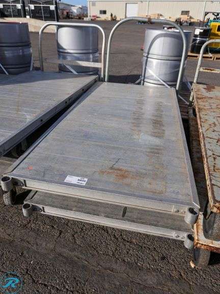 (2) Aluminum Flatbed Carts, 6' x 3' - Roller Auctions
