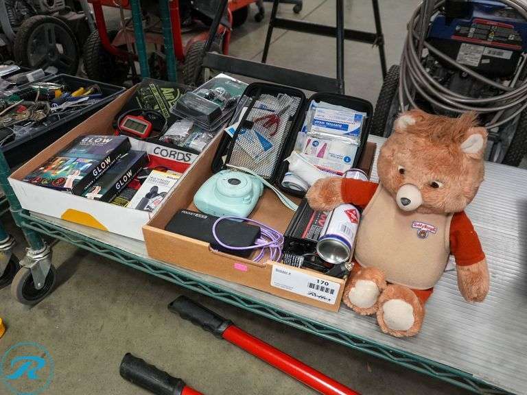 (2) Trays of Lights, First Aid Kit and Bear - Roller Auctions
