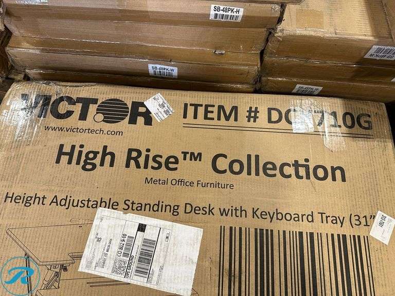 Victor DCX710G Height Adjustable Standing Desk with Keyboard Tray and ...