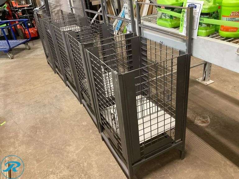 (5) Metal Storage Bins/Racks with adjustable base and two dividing ...