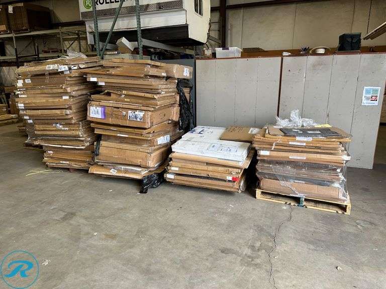 (4) Pallets of Banker Boxes, Cork Boards, Dry Erase Boards and Easel ...