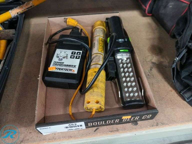 Tray of Work Lights and Hypertech Power Programmer 3 Automotive Programmer / Analyzer - Roller ...