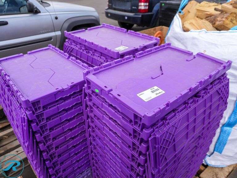 Pallet of Stacking Plastic Totes - Roller Auctions