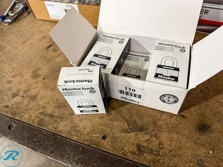 (6) New Master Locks With Keys - Roller Auctions