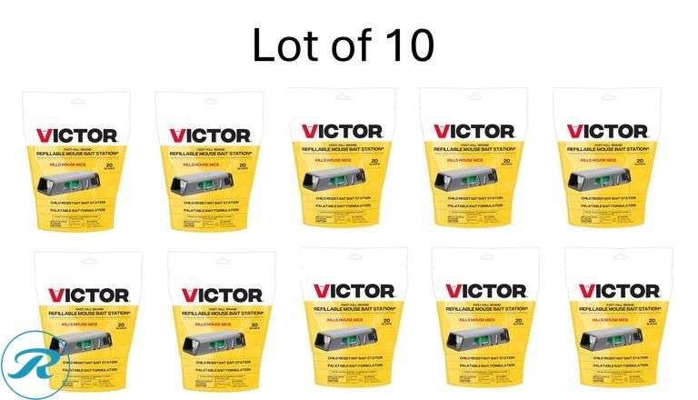 (10) New- Victor Mouse Bait Station with 20-Count Bait Refills Mouse ...