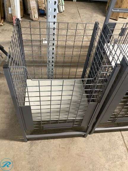 (5) Metal Storage Bins/Racks with adjustable base and two dividing ...