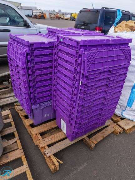Pallet of Stacking Plastic Totes - Roller Auctions