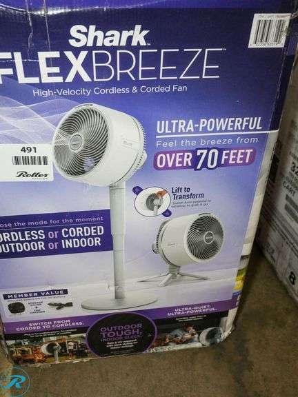 Shark Flex Breeze Cordless/Corded Fan - Roller Auctions