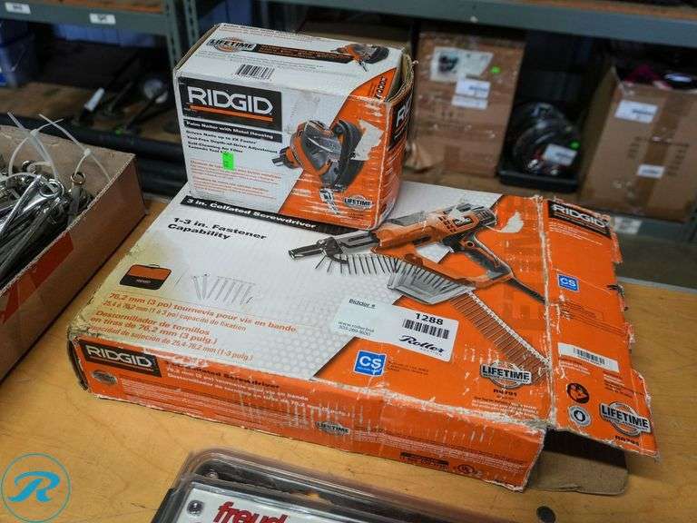 (2) Ridgid Power Tools: R6791 Collated Screwdriver and R350PFN Palm ...